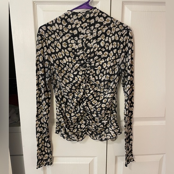 Free People | Tops | Free People Leopard Cheetah Mock Neck | Poshmark